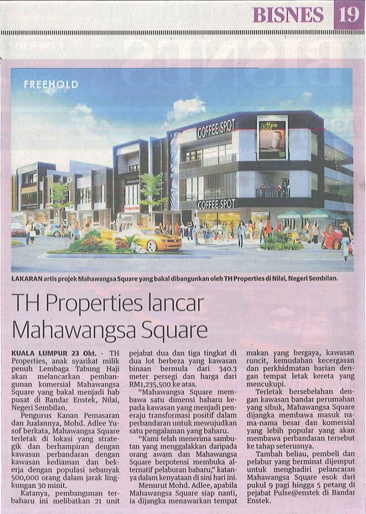 TH Properties lancar Mahawangsa Square - TH Properties
